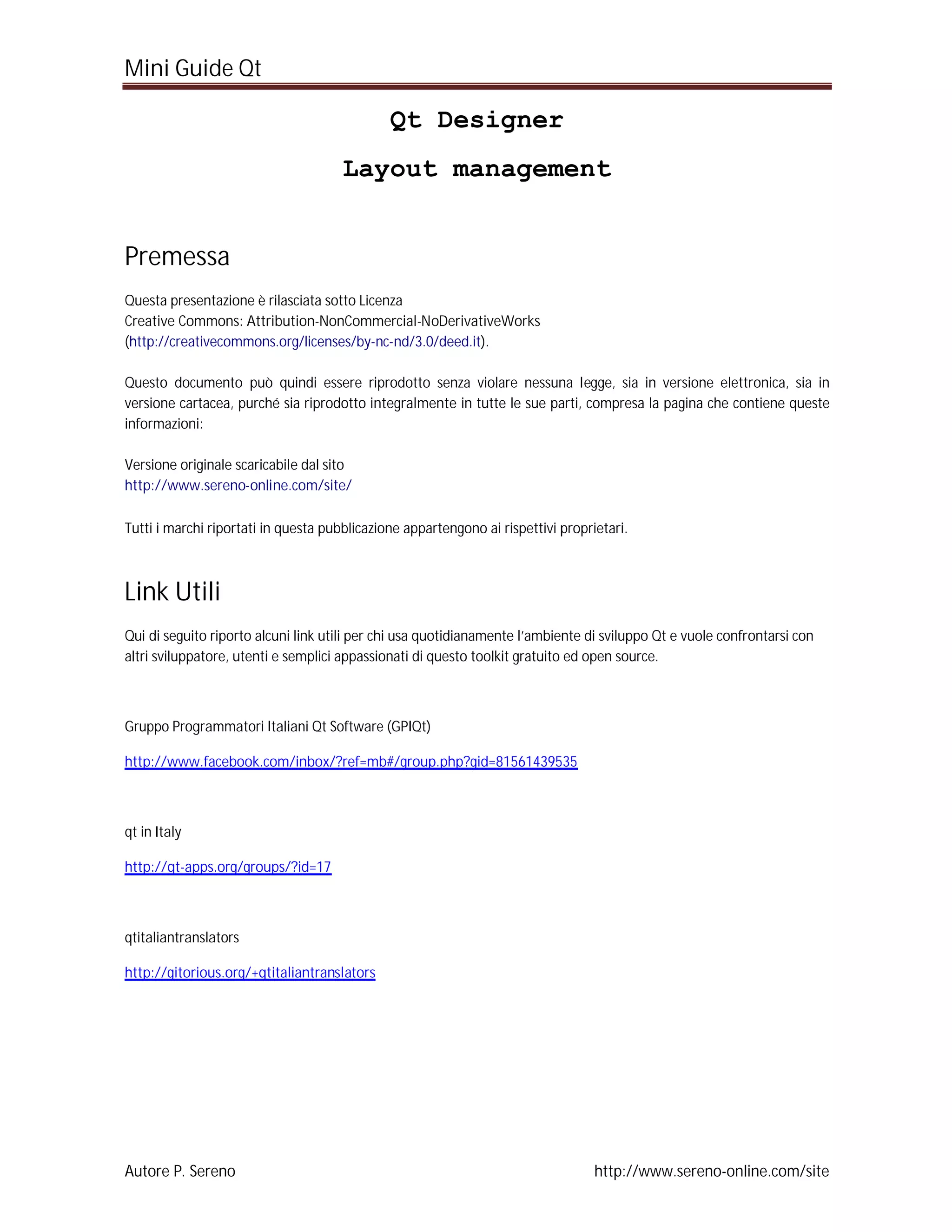 Qt Lezione5: Layout management e Qt Designer | PDF