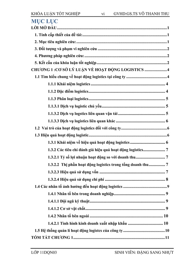 Hoàn thiện hoạt động logistics của Công Ty mua bán hàng hóa, 9đ | PDF