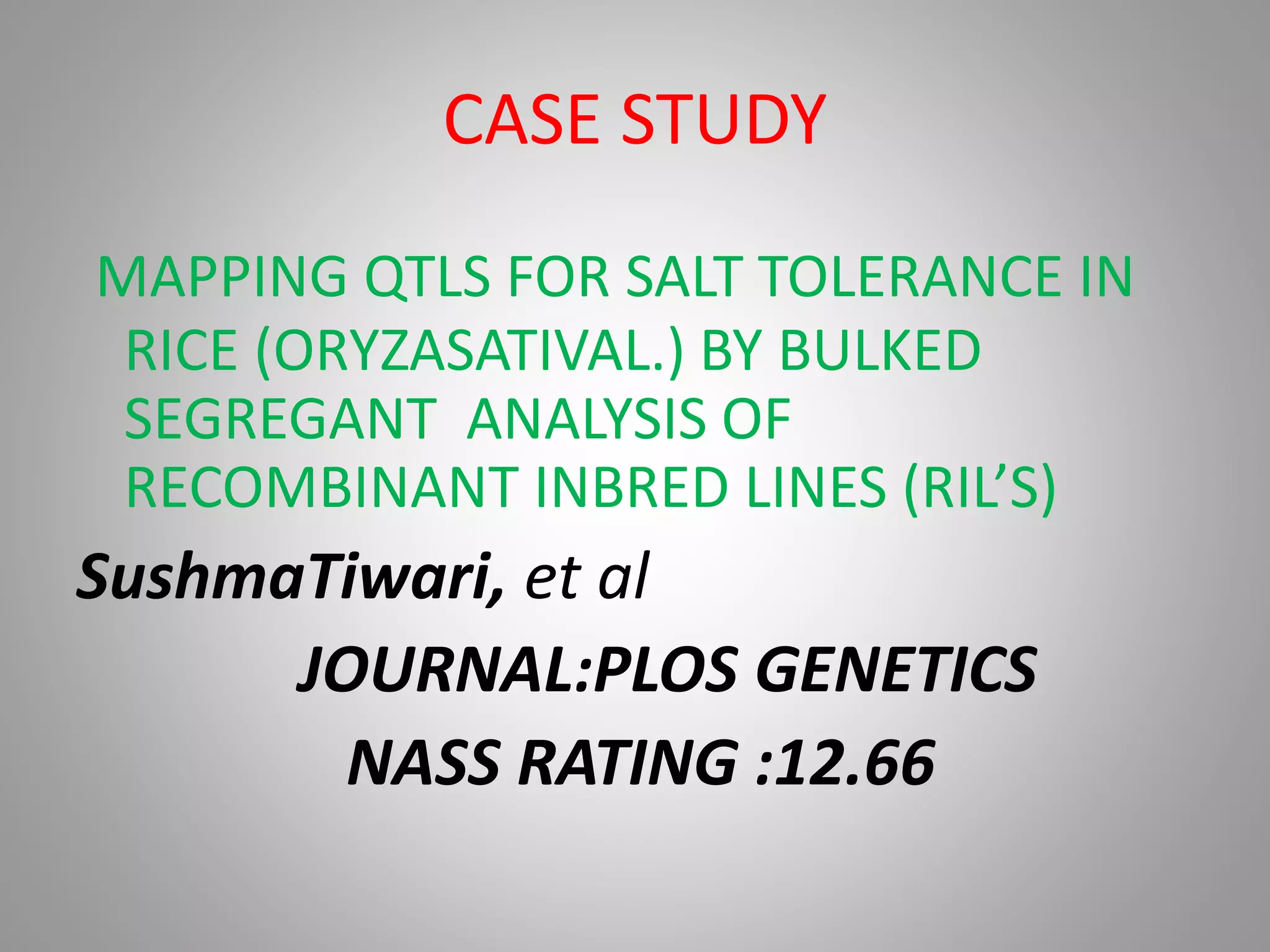 QTL MAPPING & ANALYSIS | PPTX