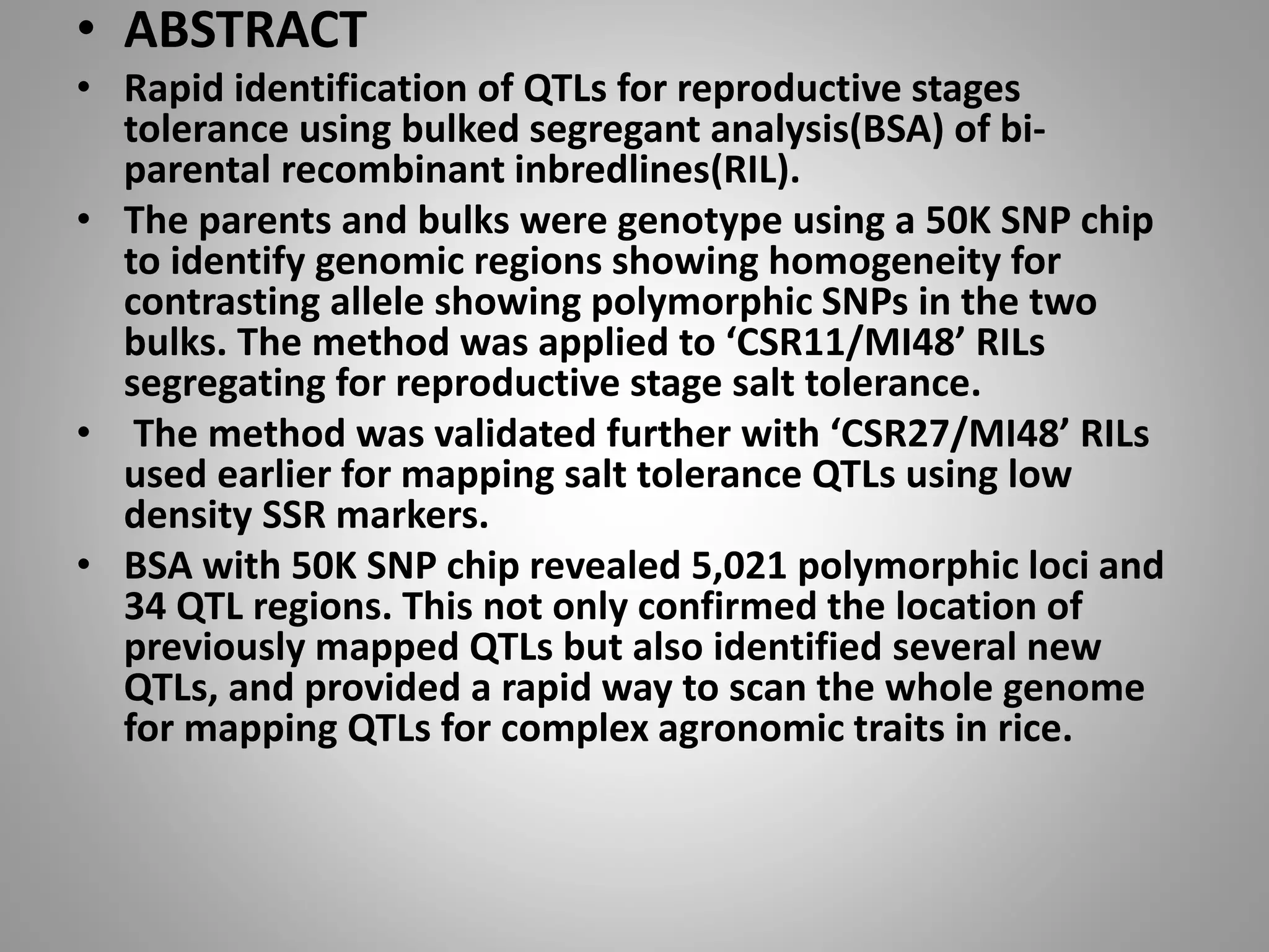 QTL MAPPING & ANALYSIS | PPTX