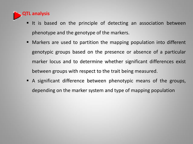 QTL MAPPING & ANALYSIS | PPTX | Genetics | Science
