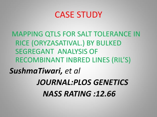 QTL MAPPING & ANALYSIS | PPTX | Genetics | Science