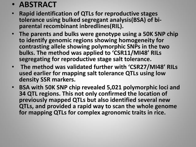 QTL MAPPING & ANALYSIS | PPTX | Genetics | Science