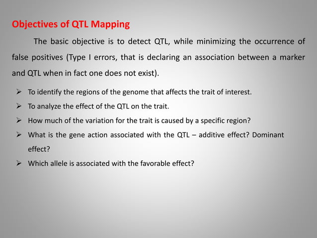 QTL MAPPING & ANALYSIS | PPTX | Genetics | Science