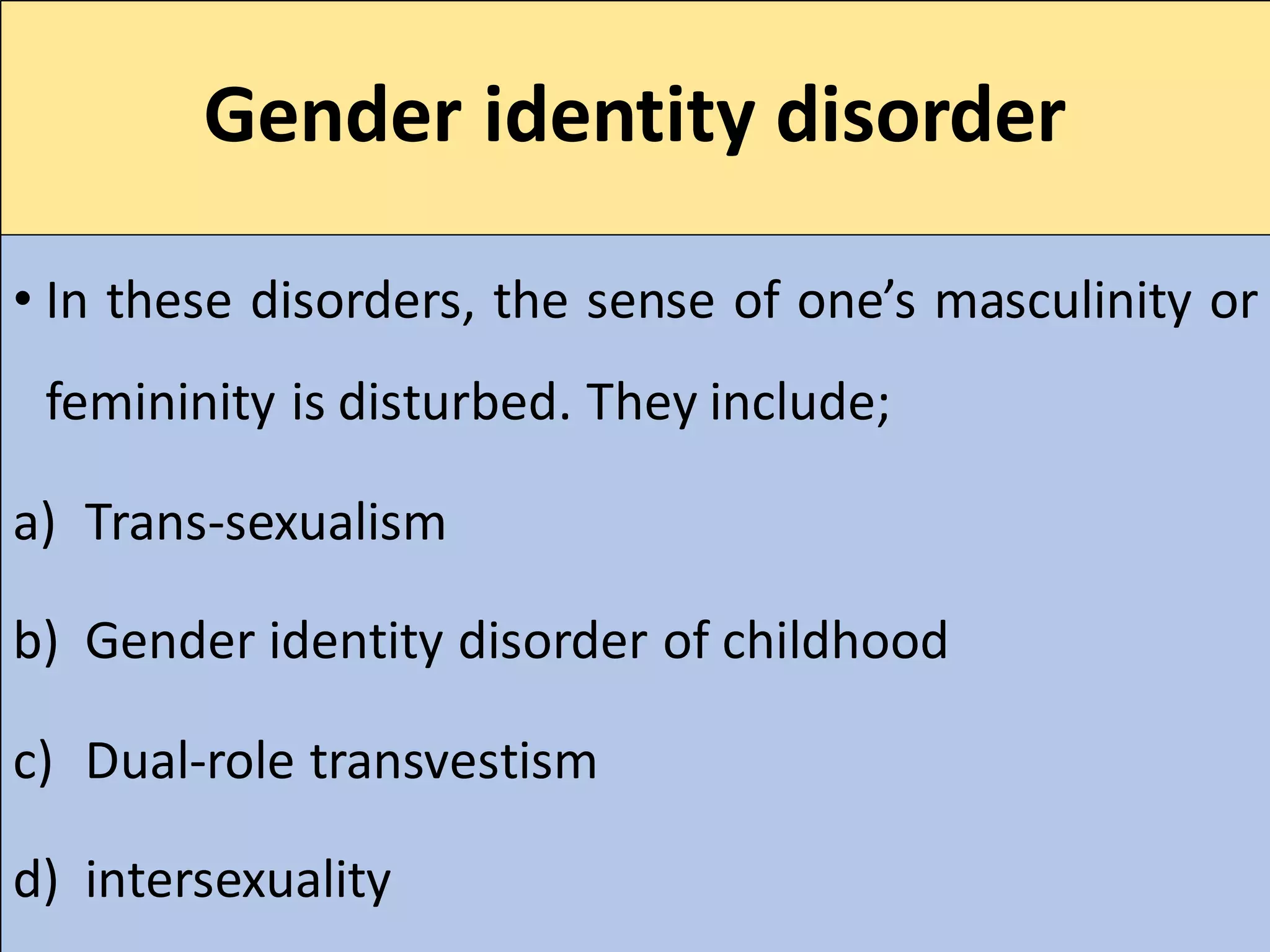 Sexual and gender identity disorder | PDF