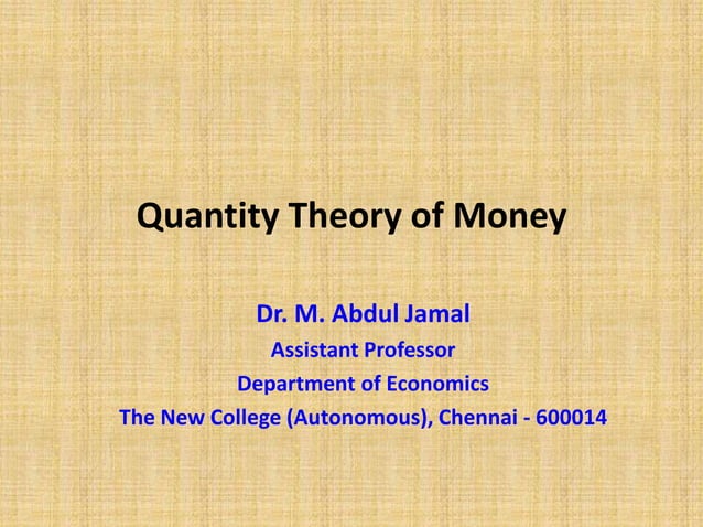 Quantity Theory of Money | PDF | Stocks and Bonds | Personal Investing