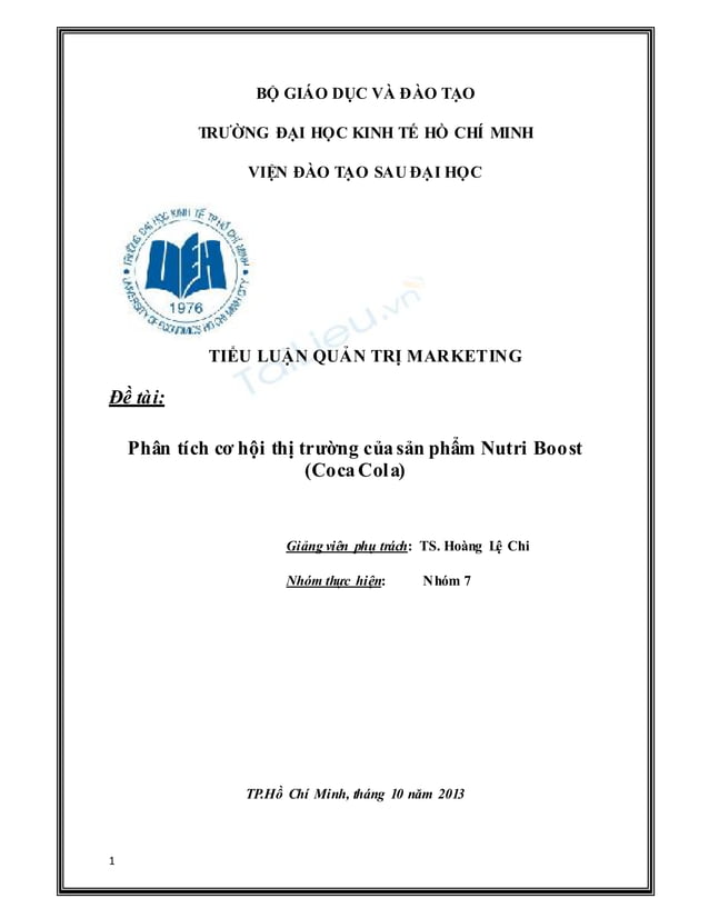 Tiểu luận quản trị marketing. | PDF