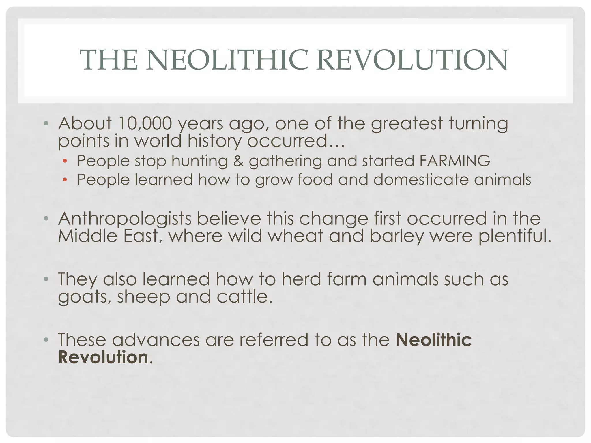 Emergence of civilization | PPT