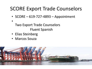 SBA Services with Export Trade | PPT