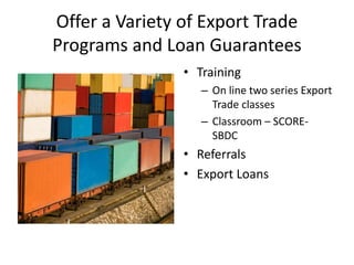 SBA Services with Export Trade | PPT