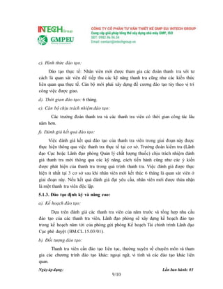 Quy trình đào tạo, đánh giá cán bộ thanh tra GPs | DOCX