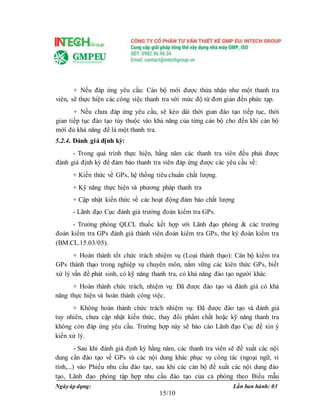 Quy trình đào tạo, đánh giá cán bộ thanh tra GPs | DOCX