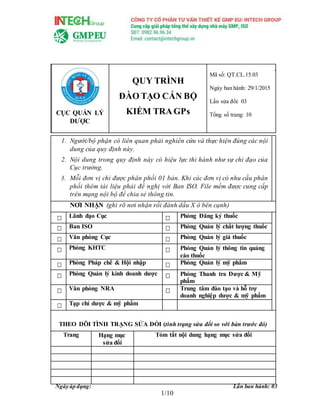 Quy trình đào tạo, đánh giá cán bộ thanh tra GPs | DOCX