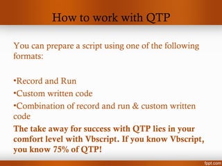 Qtp 101 | PPT