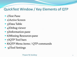 Qtp | PPTX | Operating Systems | Computer Software and Applications