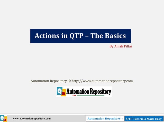 Actions in QTP | PPT