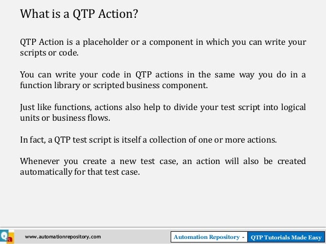 Actions In Qtp