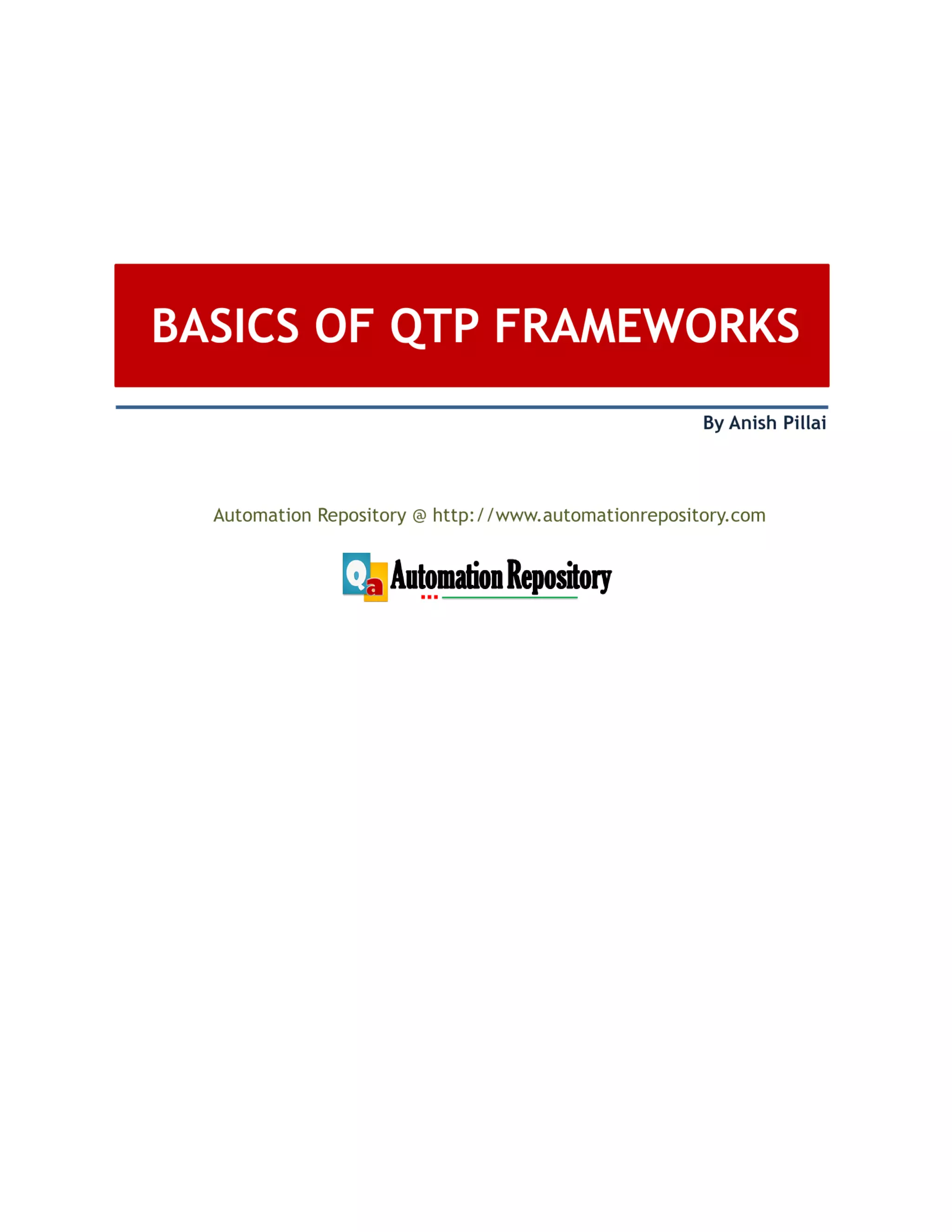 Basics Of Qtp Framework Pdf
