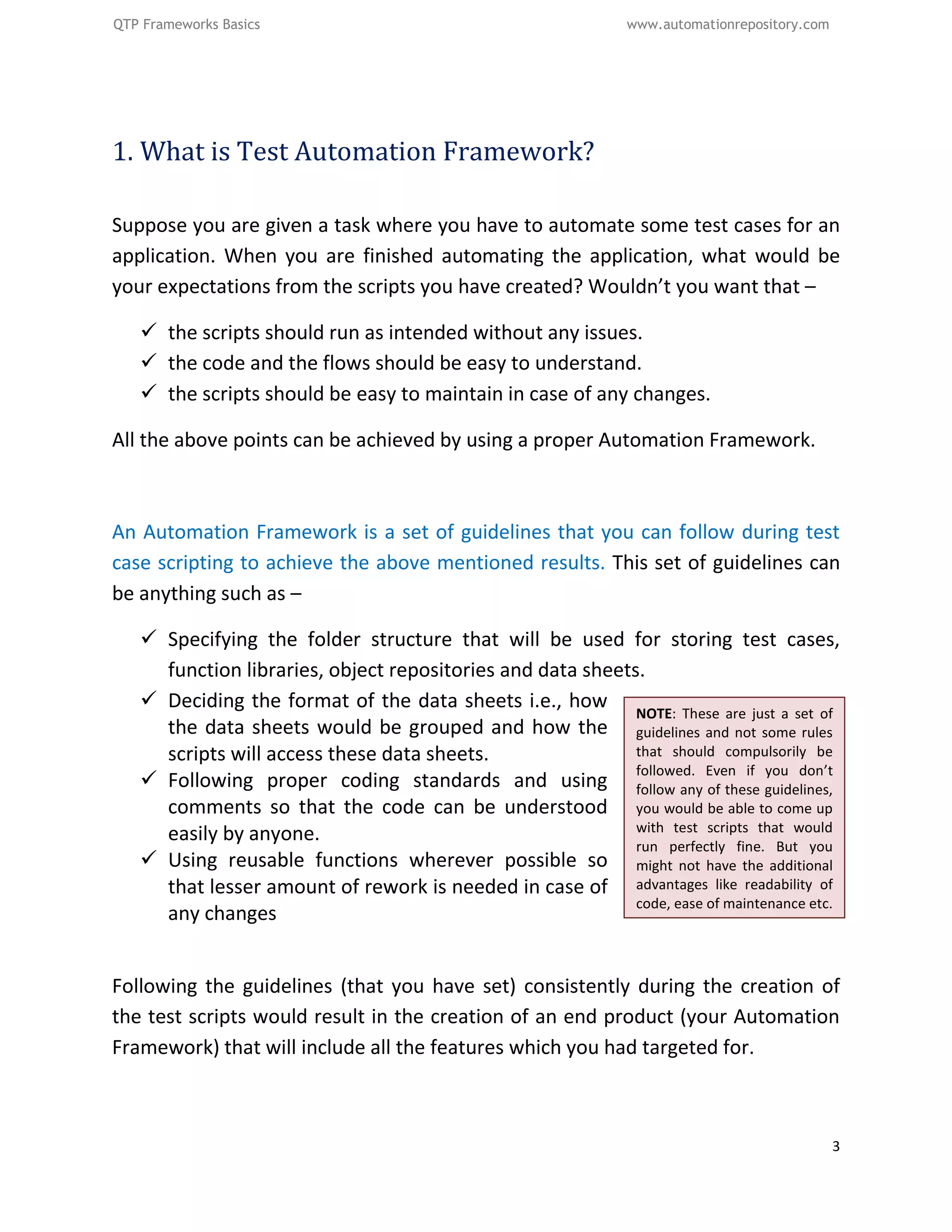 Basics Of Qtp Framework Pdf
