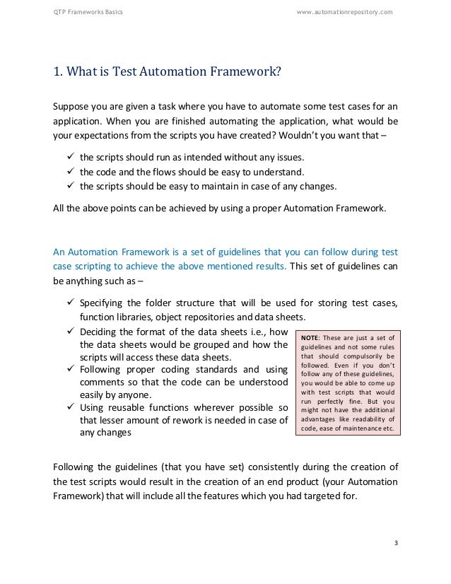 Basics Of Qtp Framework