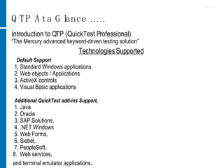 Qtp Training Deepti 1 Of 4187 | PPT