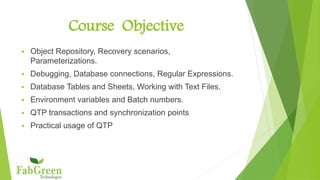 QTP 11 Training At Bangalore | PPT