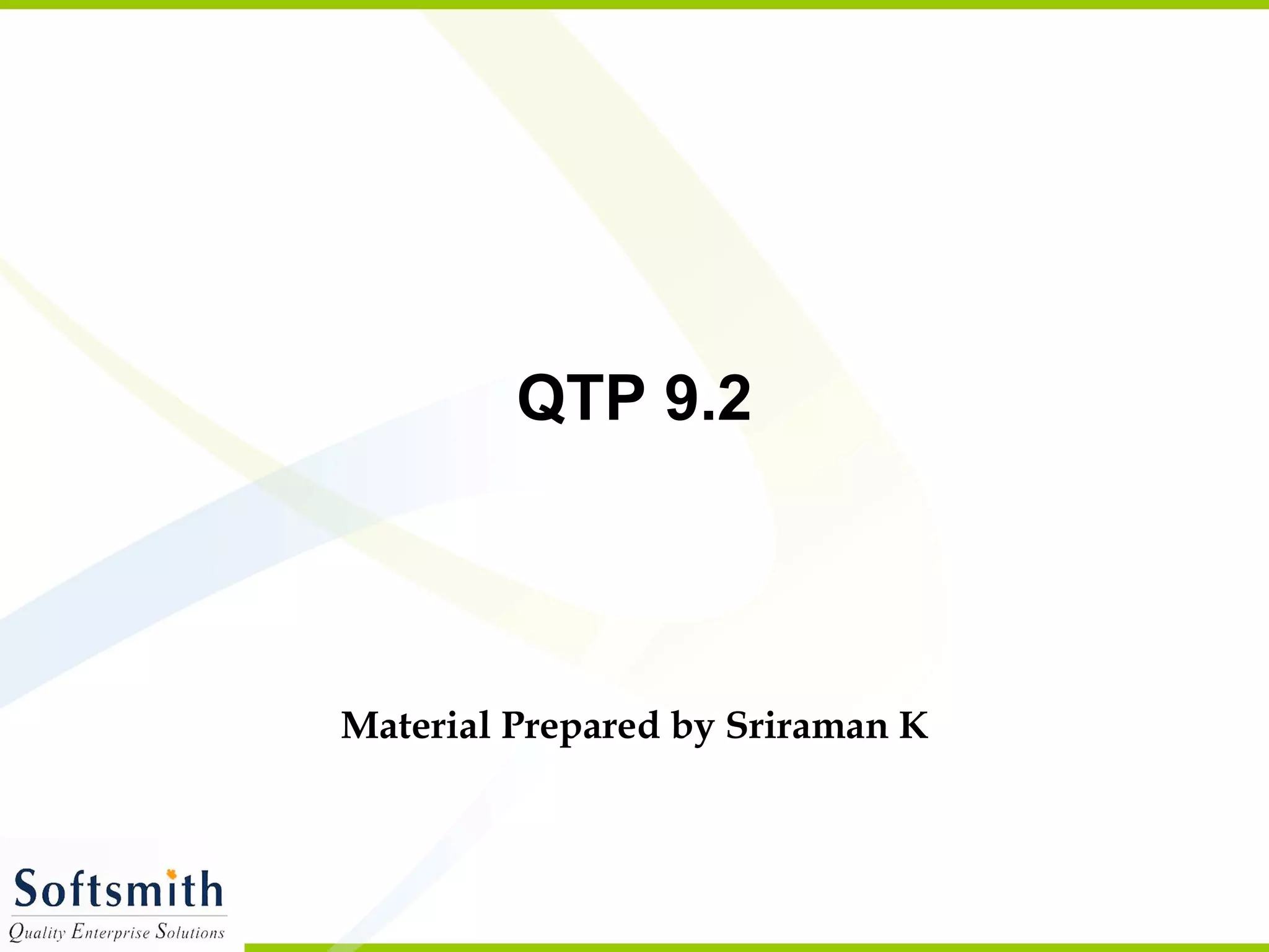 Qtp92 Presentation | PPT