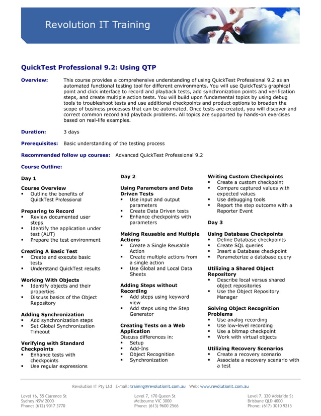 Qtp 9.2 Suite | PPT