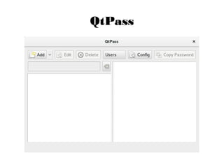 QtPass - Crossplatform GUI for pass the standard unix password manager | PDF