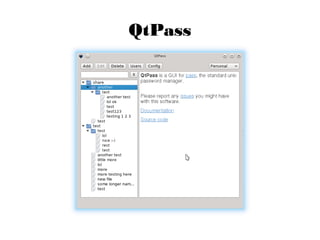 QtPass - Crossplatform GUI for pass the standard unix password manager | PDF
