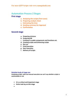 Qtp automation estimation | DOC