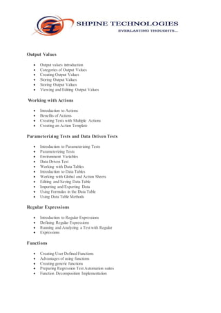 QTP AUTOMATION TESTING SYLLABUS | DOCX | Web Development | Internet