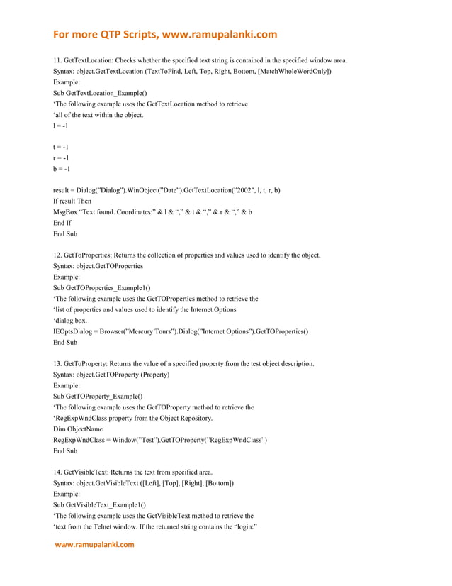 Qtp best tutorial | PDF