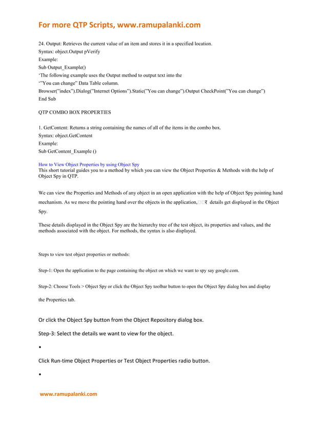 Qtp best tutorial | PDF