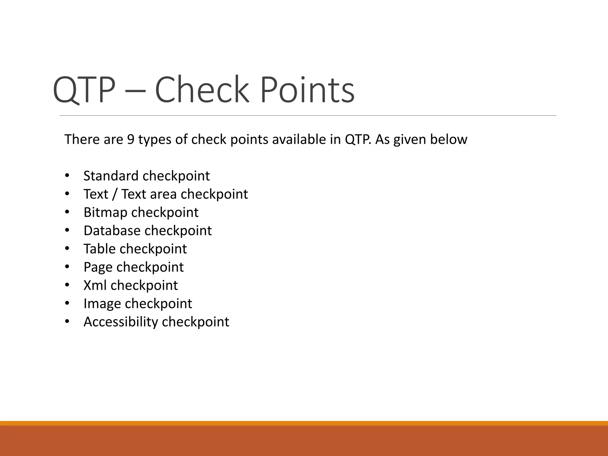 Qtp check points | PPT