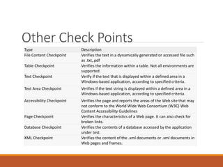Qtp check points | PPT