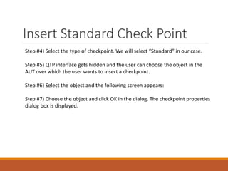 Qtp check points | PPT