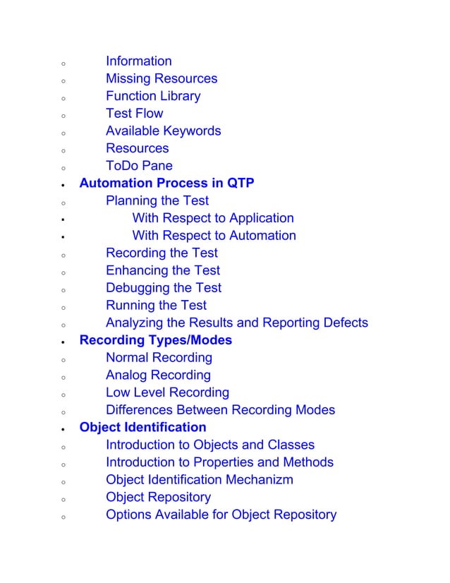 Qtp testing syllabus | PDF