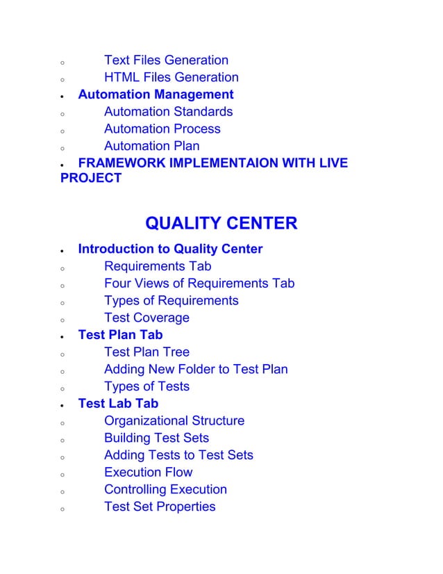 Qtp testing syllabus | PDF | Free Download