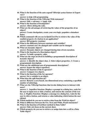 Qtp Interview Questions | PDF