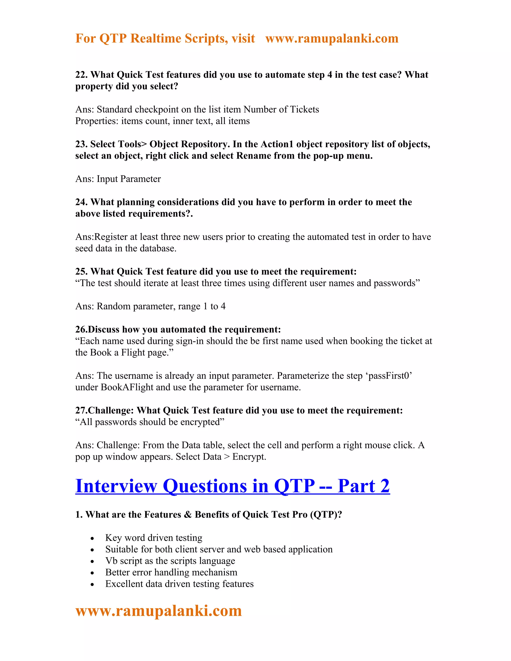 Qtp interview questions3 | PDF
