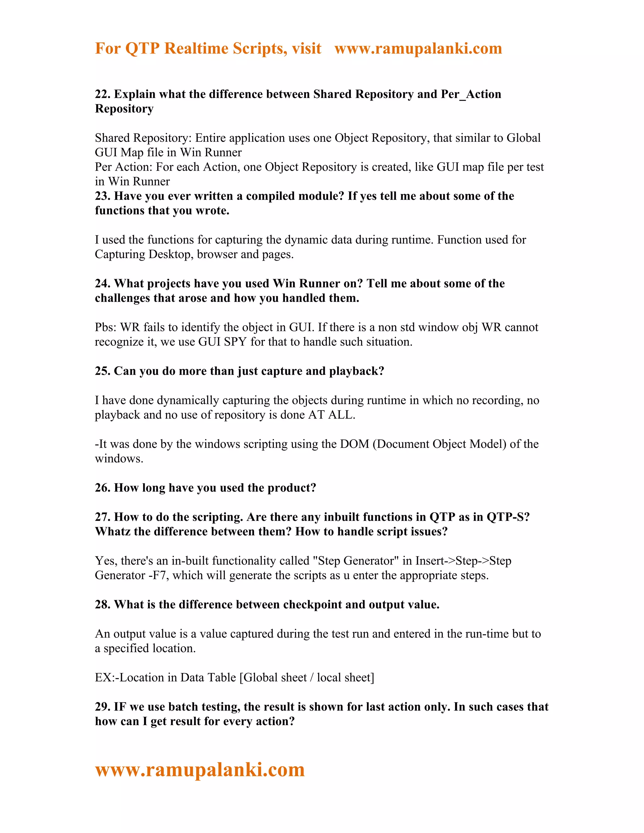 Qtp interview questions3 | PDF