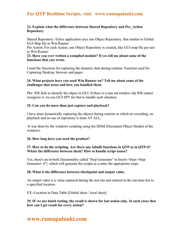 Qtp interview questions3 | PDF