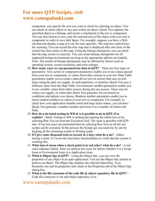 Qtp interview questions and answers | DOC | Computer Software and Applications | Computing