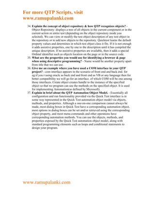 Qtp interview questions and answers | DOC | Computer Software and Applications | Computing