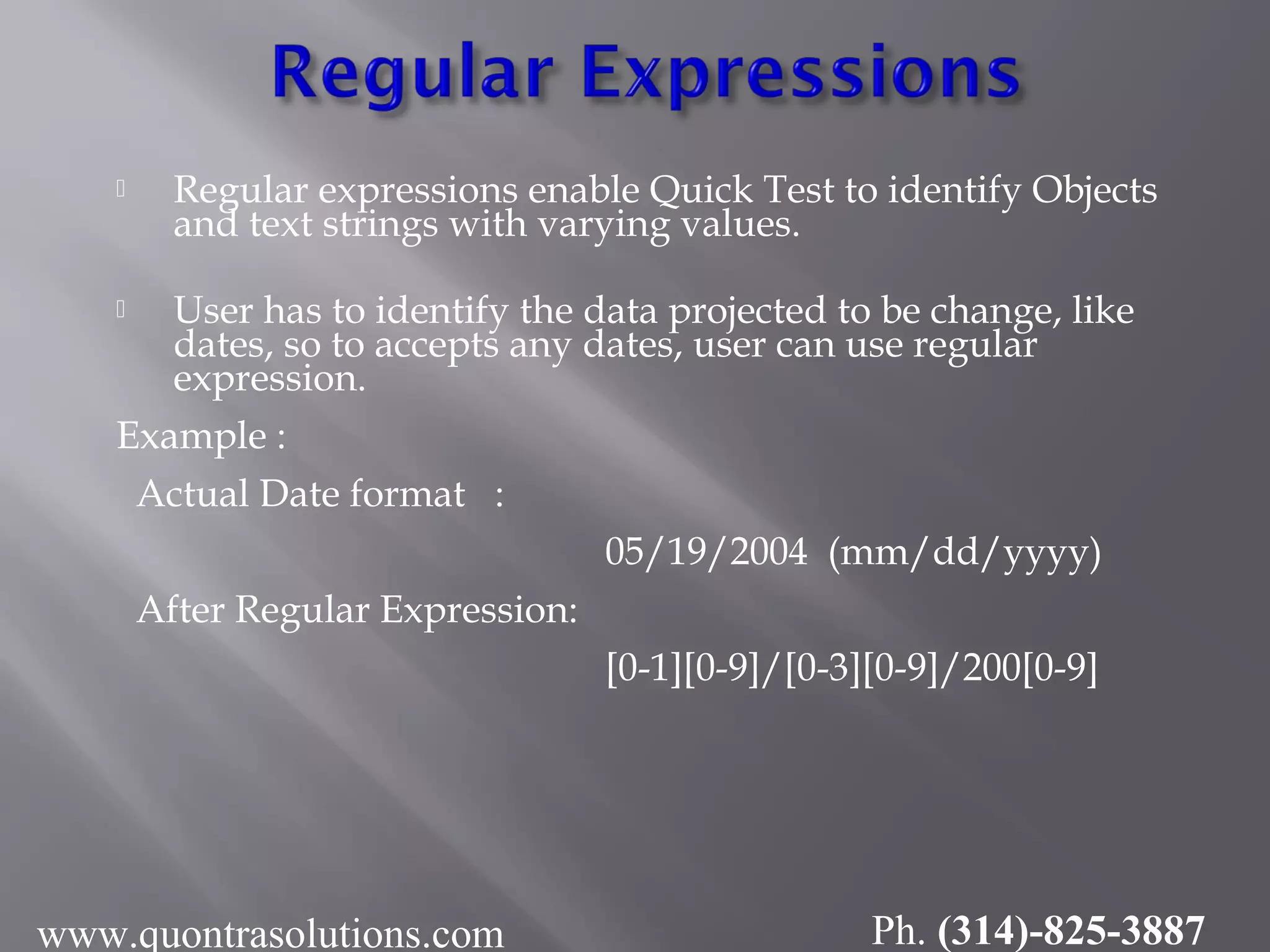 Qtp Manual Testing Tutorials By Quontrasolutions