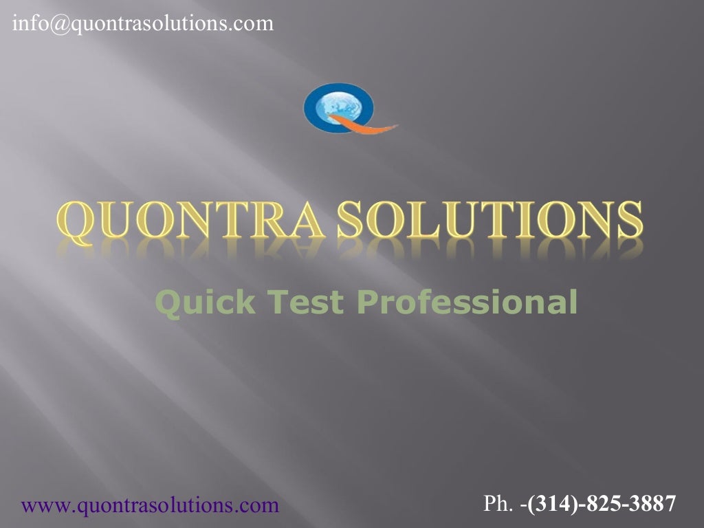 Qtp Manual Testing Tutorials By Quontrasolutions