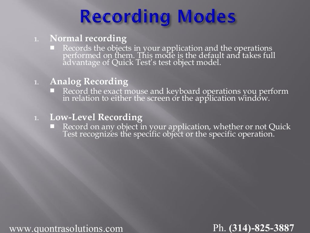 Qtp Manual Testing Tutorials By Quontrasolutions