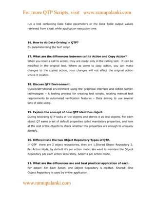 Qtp material for beginners | PDF