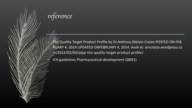 Quality target product profile (QTPP) | PPTX